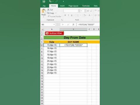 How to Calculate day name from the date in Excel | Calculate Day Name in Excel | #day #excel # ...