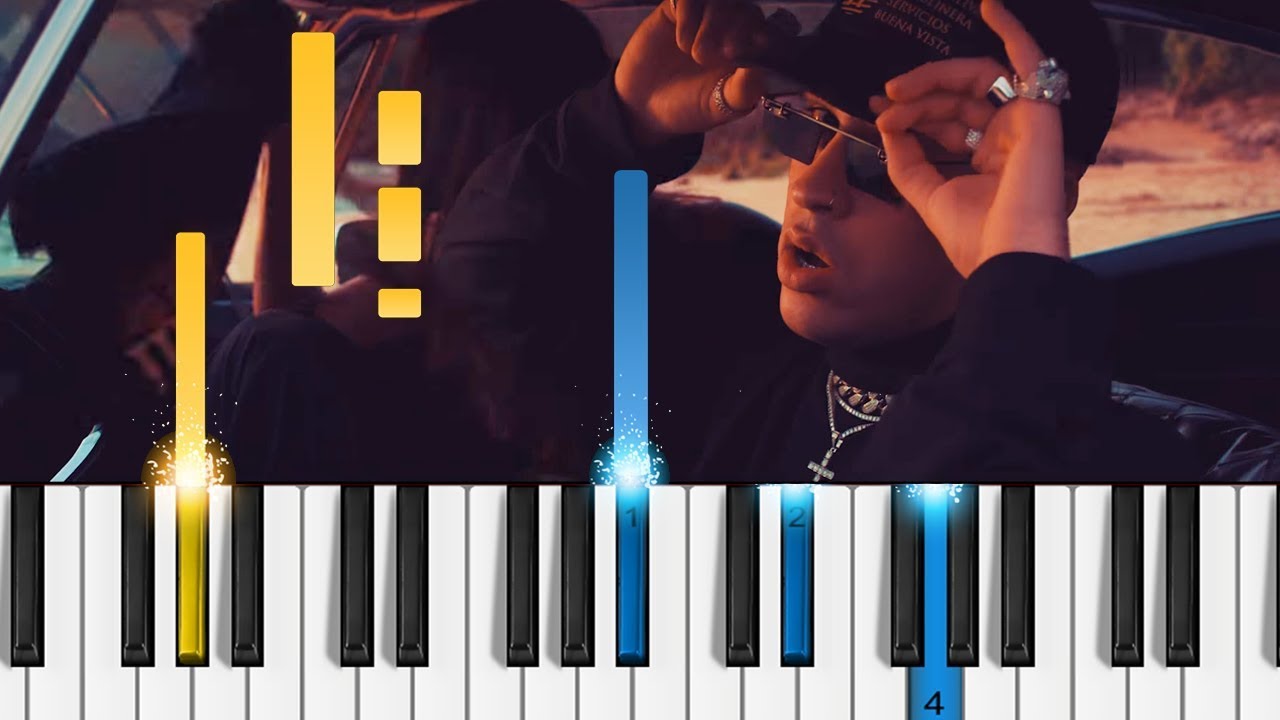 Bad Bunny - Amorfoda - Piano Tutorial - Como tocar "Amorfoda" - YouTube