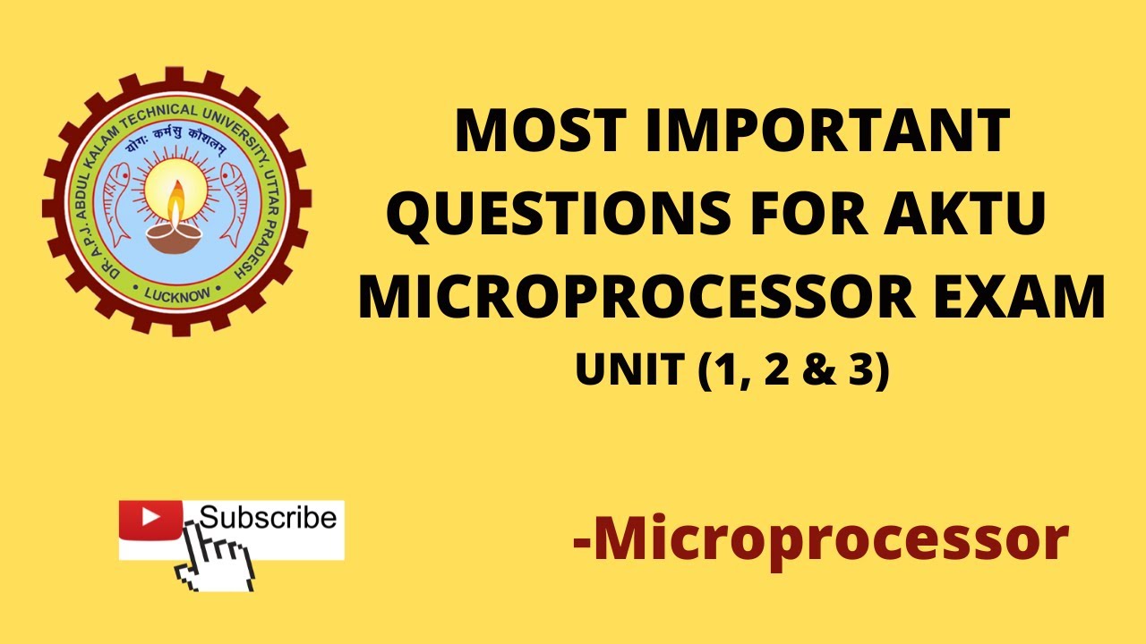 Most important questions of unit 1, 2 & 3 of Microprocessor (AKTU KCS ...