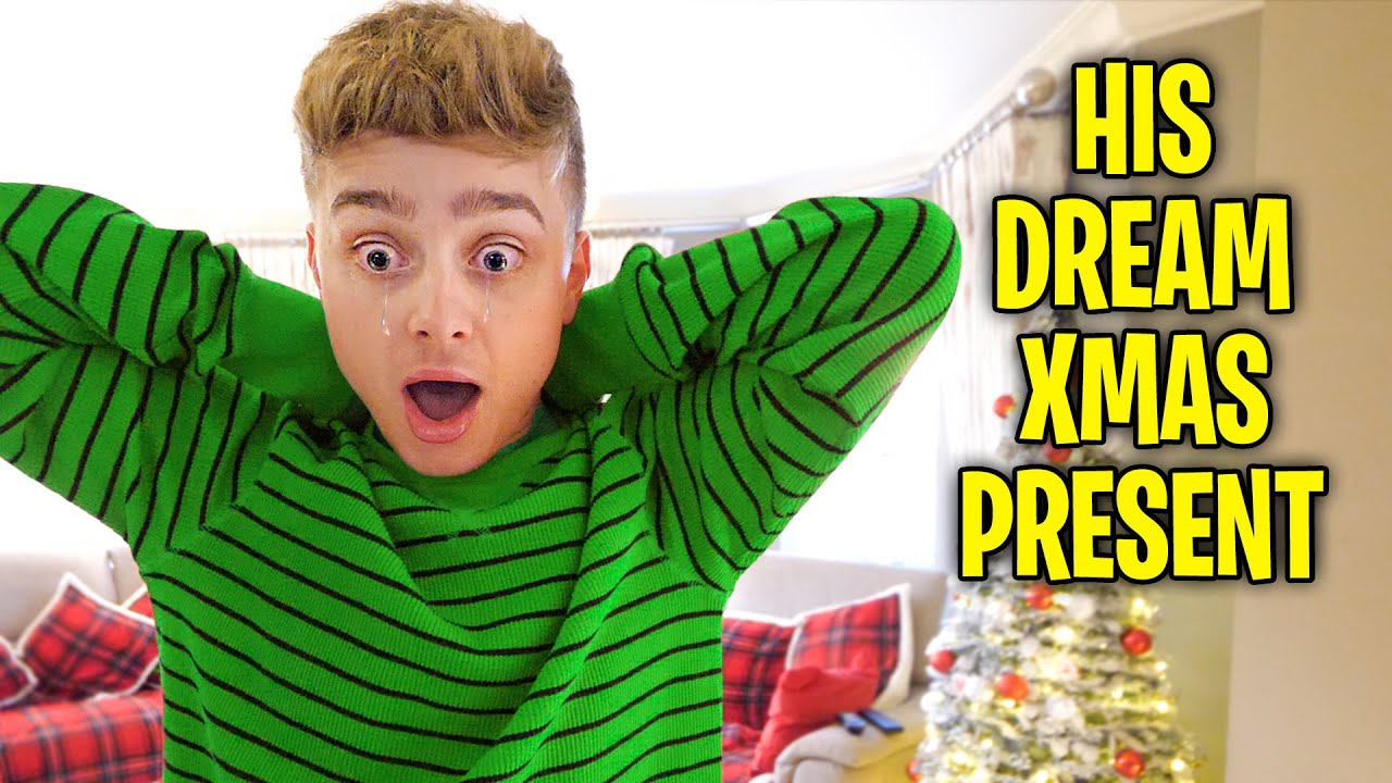 I surprised him with his DREAM Christmas present... - YouTube