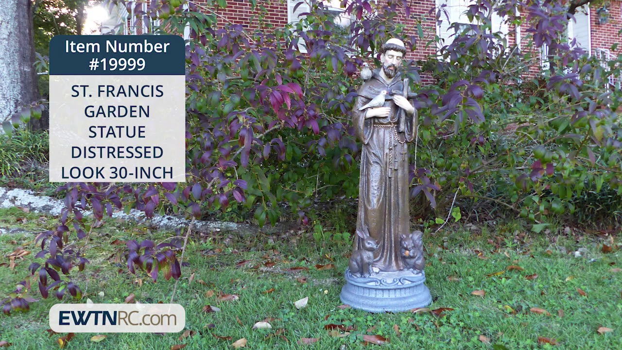 19999_ST. FRANCIS GARDEN STATUE DISTRESSED LOOK 30-INCH - YouTube