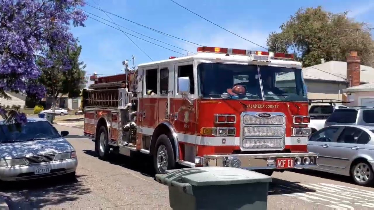 *Train horn* Alameda County Fire Engine 11 Responding x2 - YouTube
