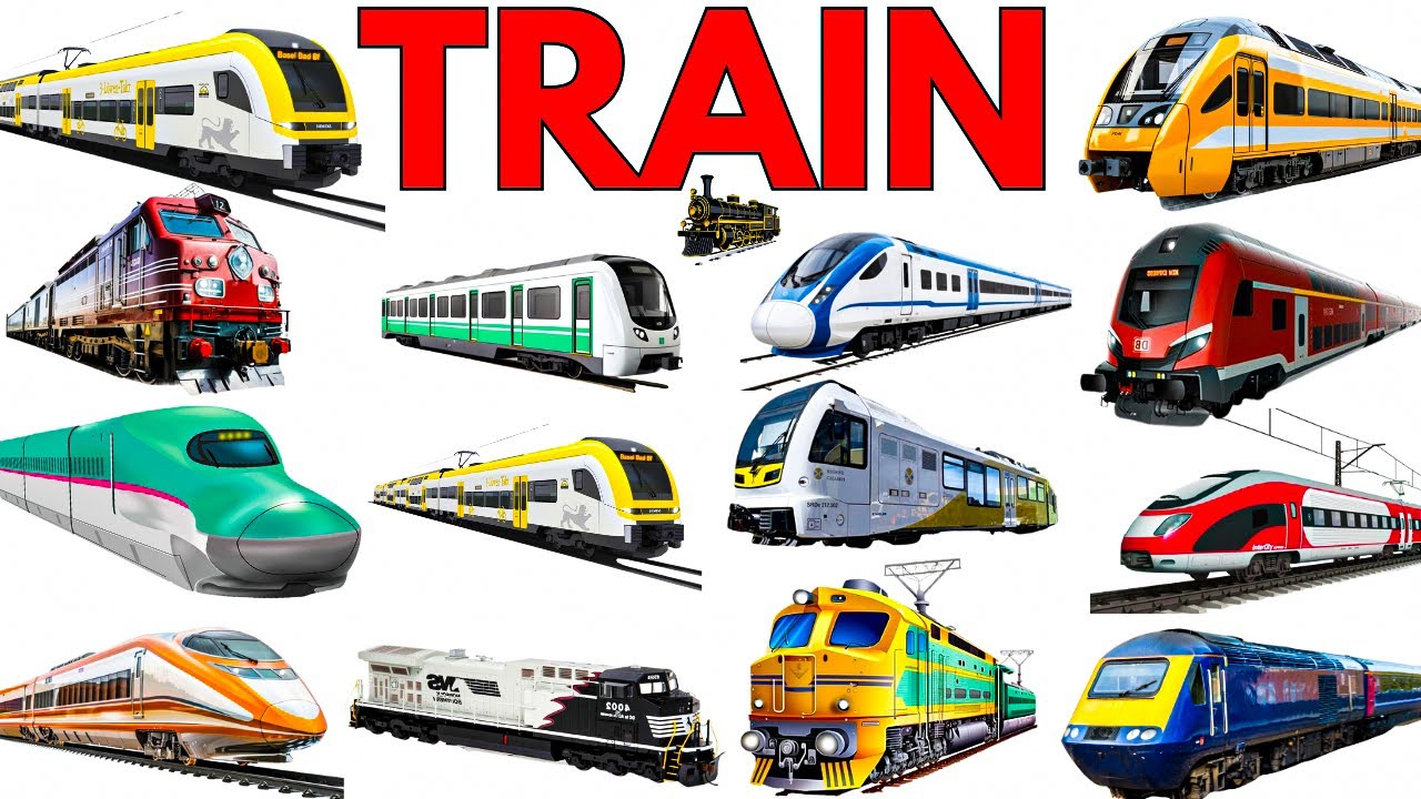 🚆 Kids Train Video | Types of Trains for Kids | Bullet, Metro & Steam ...