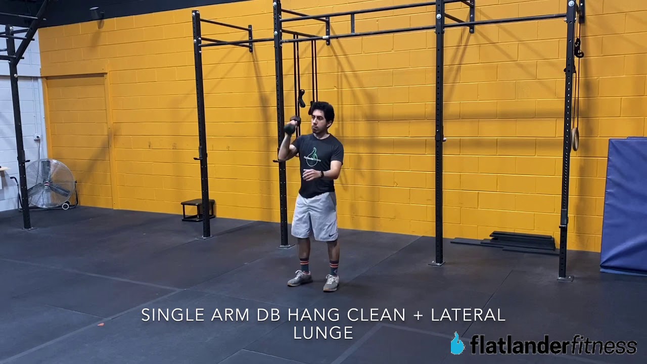 Single Arm Dumbbell Hang Clean +Lateral Lunge Demo - YouTube