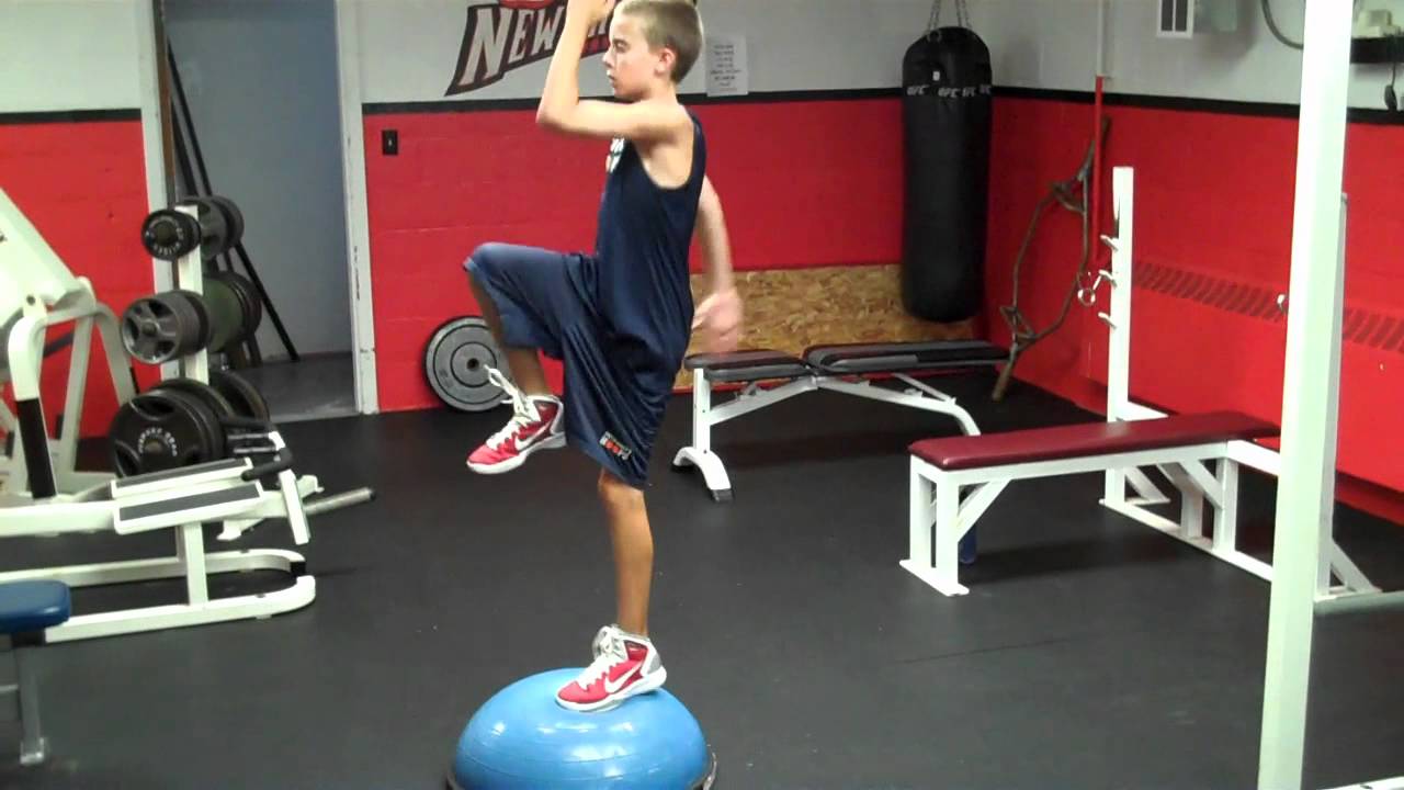 Reverse Lunge and Step Up - On BOSU - YouTube
