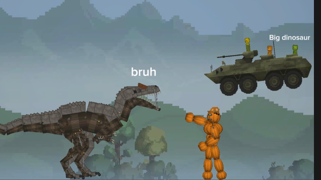 Buff pumpkin vs big dinosaur! (Inspired by the orange apple mpg) - YouTube