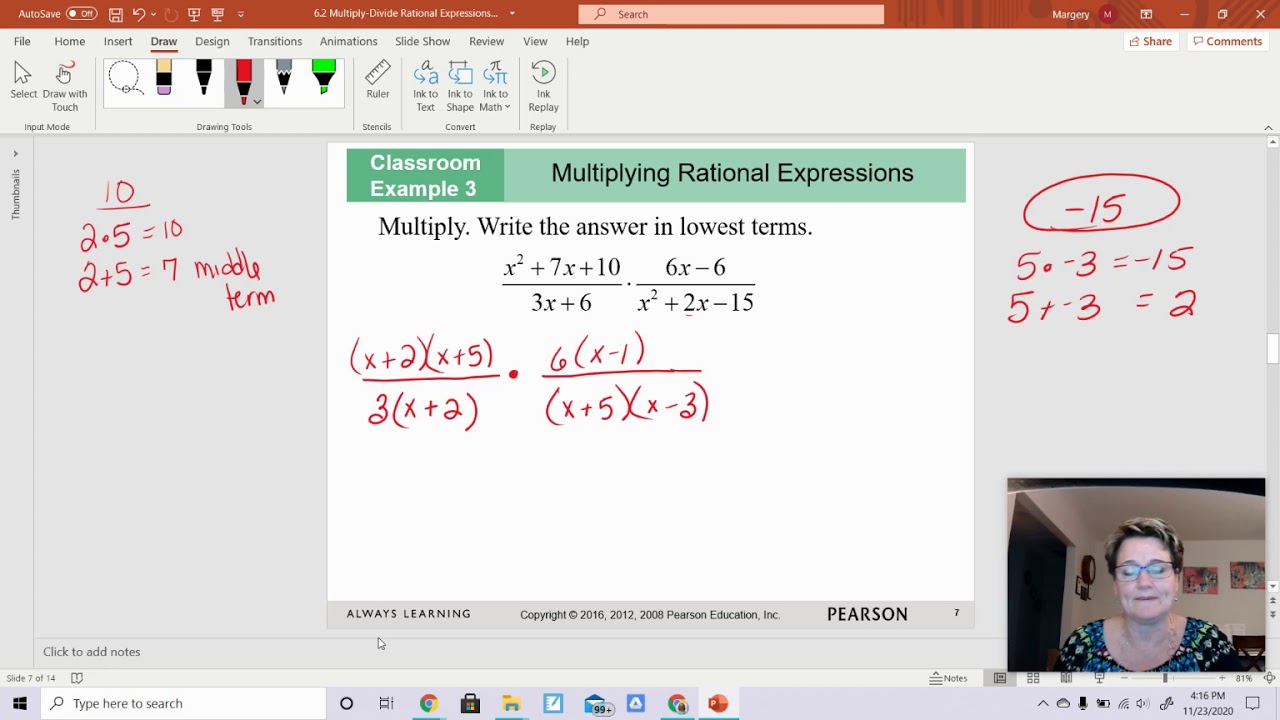 Math 96 - Section 6.2 - Multiplying and Dividing Rational Expressions ...
