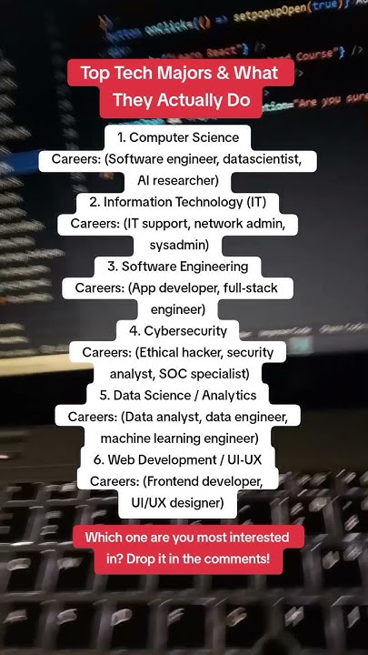 Top Tech Majors & What They Actually Do #coding - YouTube