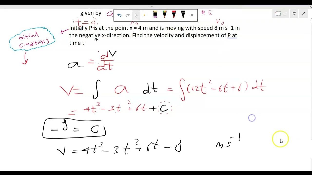 Particle Kinematics practice problem 2 - YouTube
