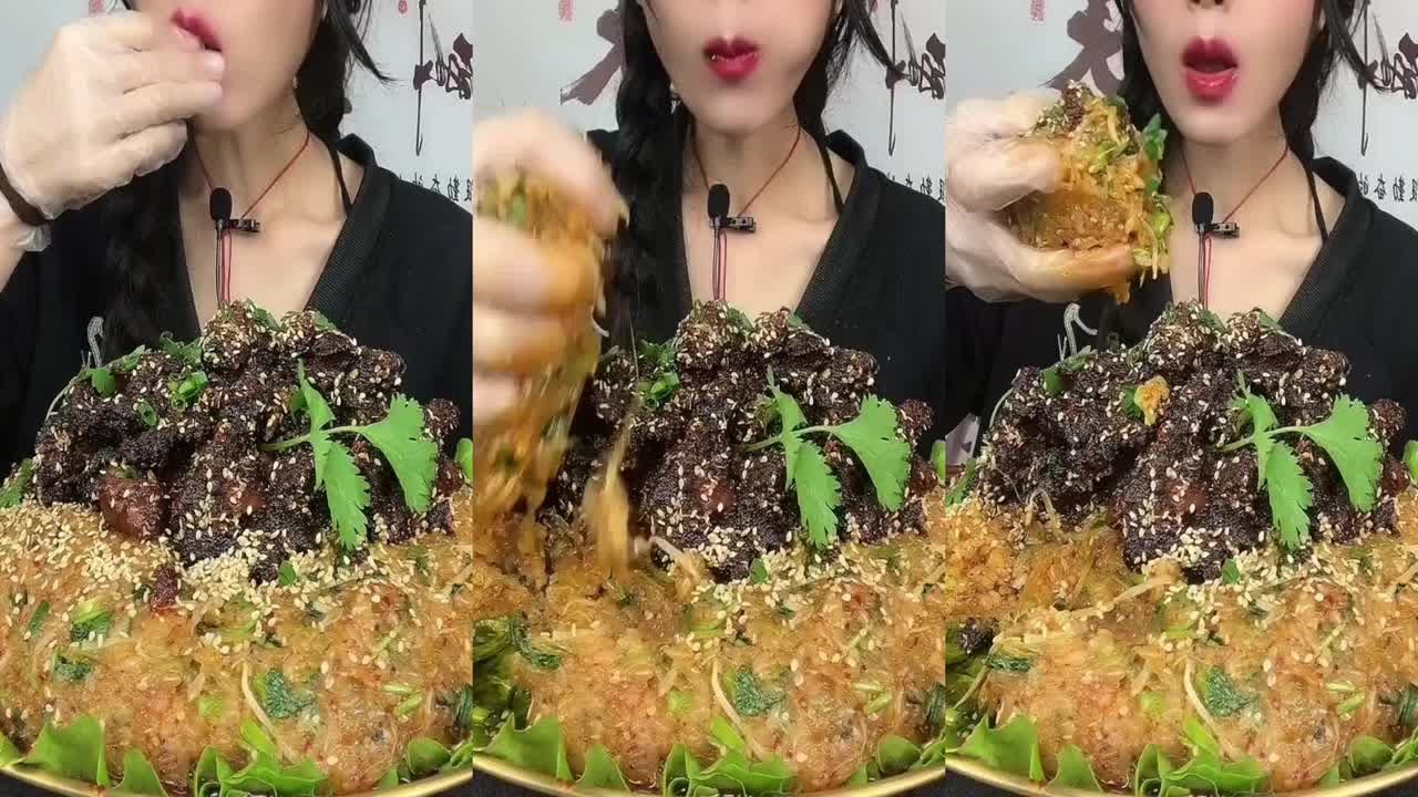 ASMR MUKBANG | Sticky Rice with Lard Residue, Oriental Shrimp Head and ...