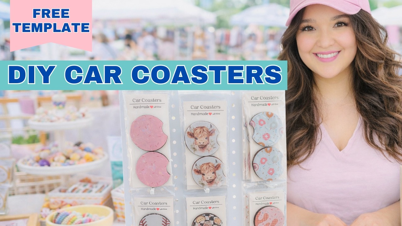 How to Make Sublimation Car Coasters (Free Canva Template) - YouTube