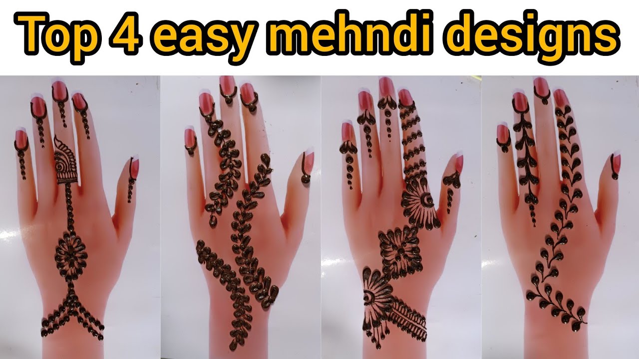 Top 4 easy mehndi designs | madhi | mehandi ka design | madhi ke design ...