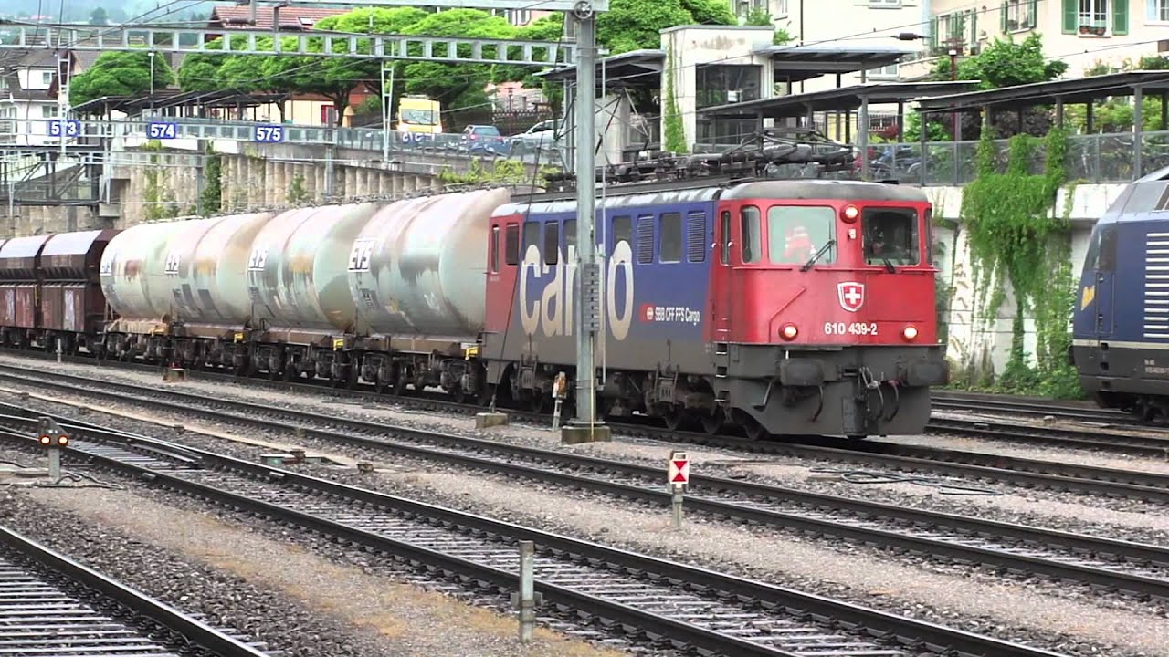 Gterverkehr auf der Ltschberg Achse [08. 06. 12] (Swiss freight trains ...
