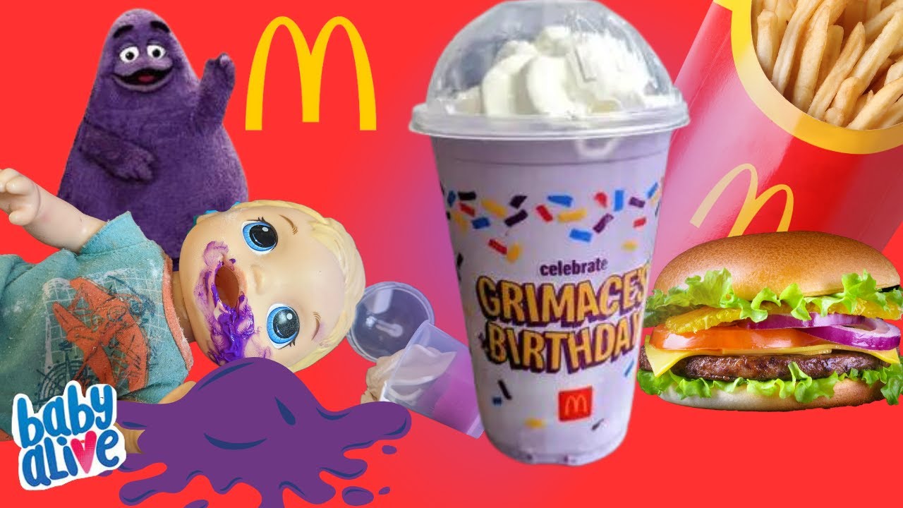 Baby Alive Arthur drinks a McDonald's GRIMACE SHAKE! - YouTube
