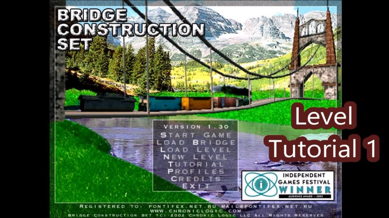 Bridge Construction Set. Tutorial map pack. Level 1. - YouTube