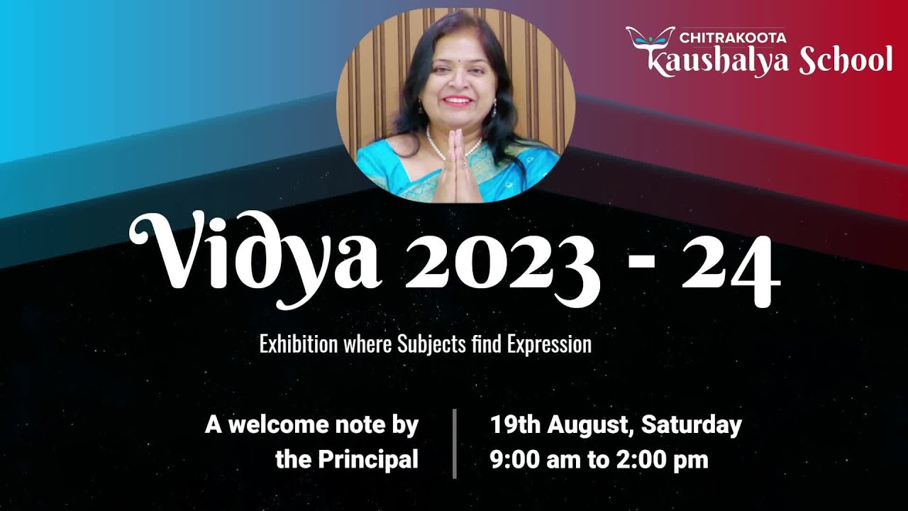 Vidya 2023-24 - A welcome note from the Principal - YouTube