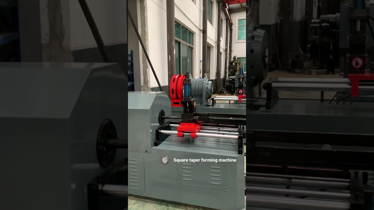 Round tube pipe end squaring forming machine swaging square - YouTube