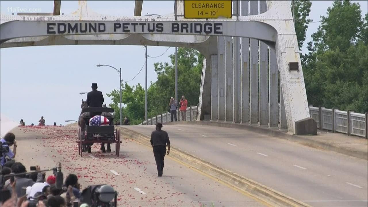 John Lewis crossed the Edmund Pettus Bridge one final time on Sunday ...