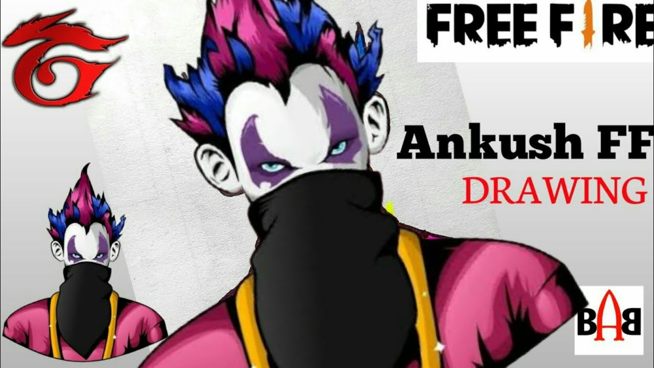 Ankush FF drawing ll Free Fire Characters Drawing ll Free Fire Joker ...