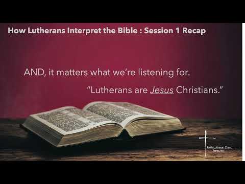 Lutherans and the Bible (session 1 recap) - YouTube