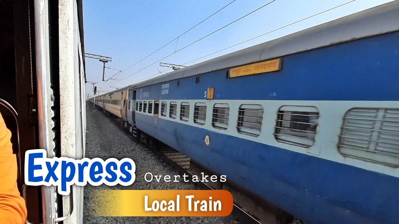 Superfast Ahmedabad Express Overtaking Howrah Bound Local Train ...