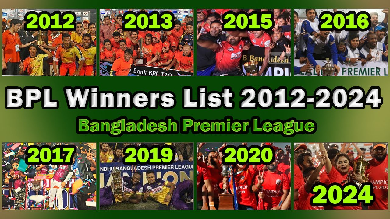 🏆BPL All TIme Winners List 2012 - 2024 🏆 Bangladesh Premier League ...