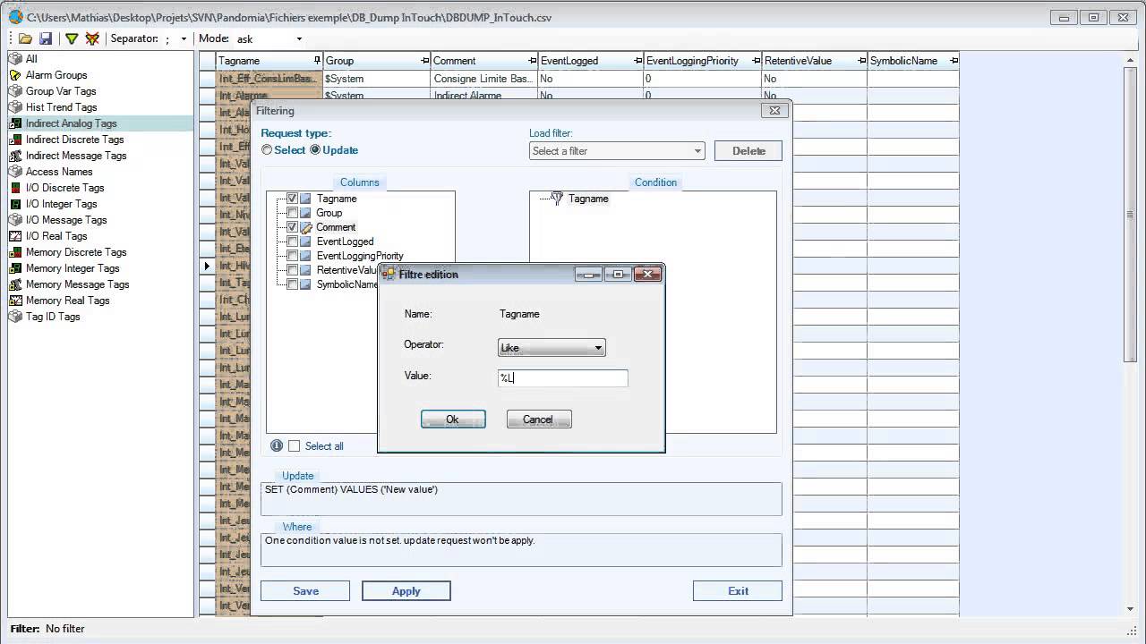 Pandomia : edit tags in InTouch in few clicks (ArchestrA Software ...