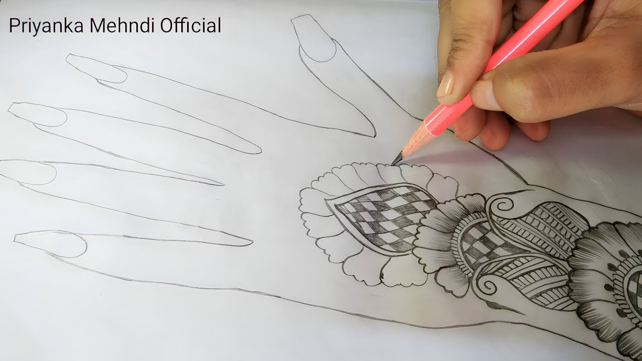 Pencil Shading Mehandi Designs | Simple Mehandi Design | Arabic Mehndi ...