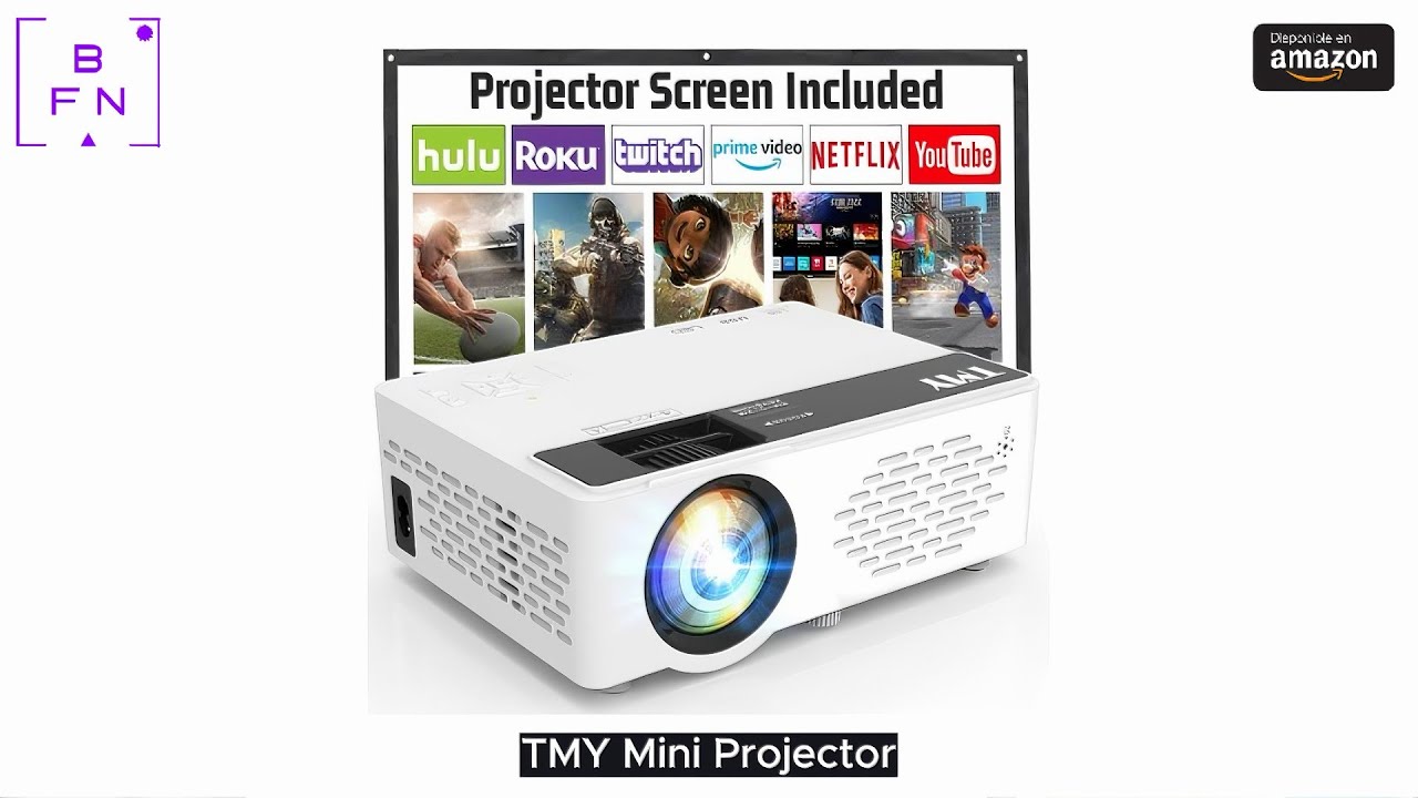 TMY Mini Projector, Upgraded Bluetooth Projector with Screen, 1080P ...