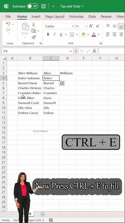 Fill data fast using Flash Fill | CTRL E | Excel Tips and Tricks | #shorts #short #shortsvideo ...