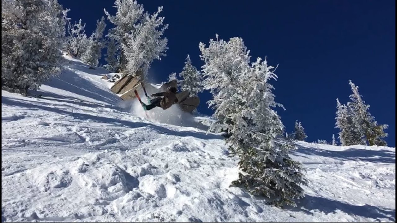 Skier Hits A Little Tree - YouTube