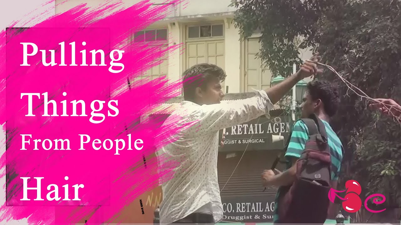 BC : Pulling Things From People Hair Prank - YouTube