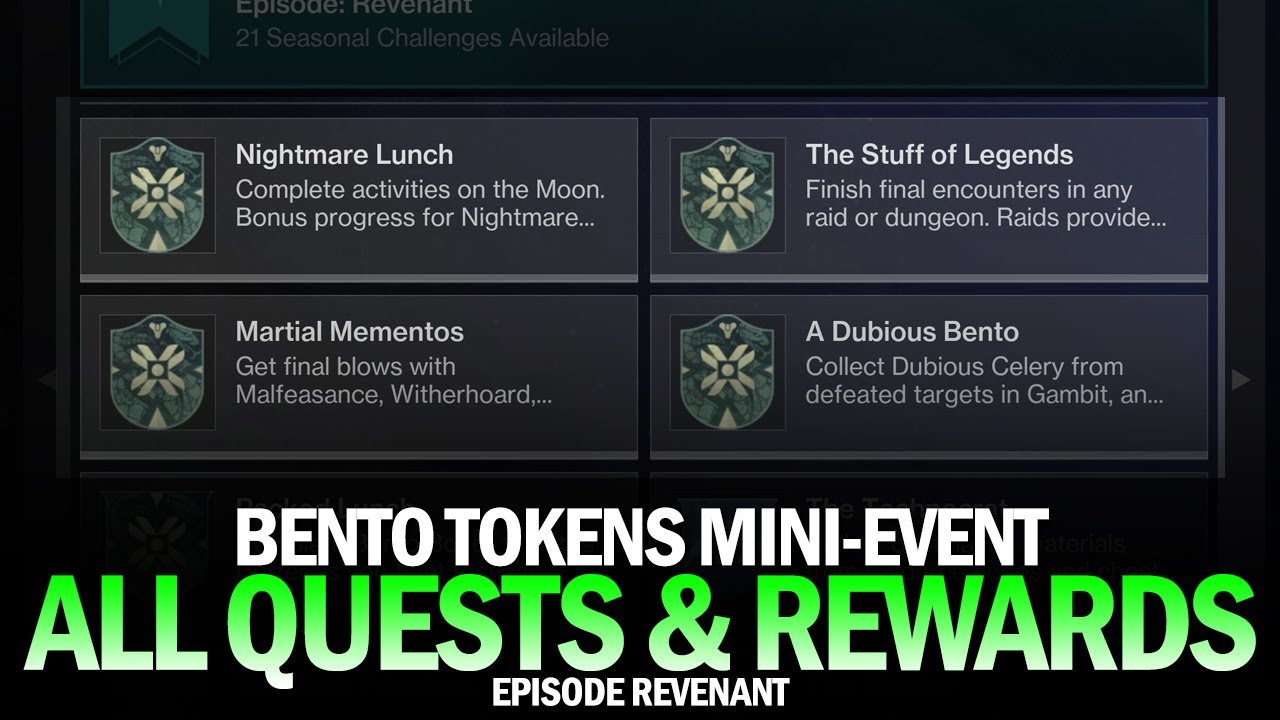 All "Bento Tokens" Quests & Rewards - Past is Prologue Mini-Event ...