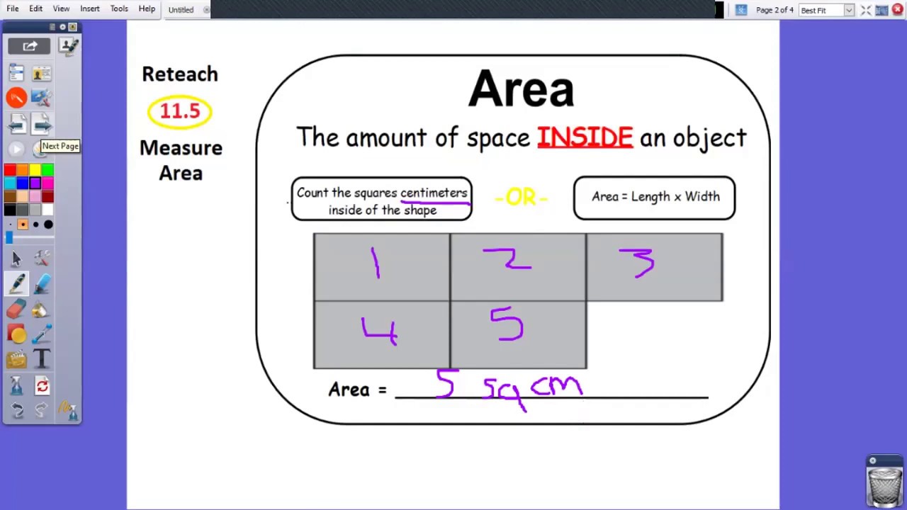 11.5 Measure Area Reteach - GoMath 3rd Grade - YouTube