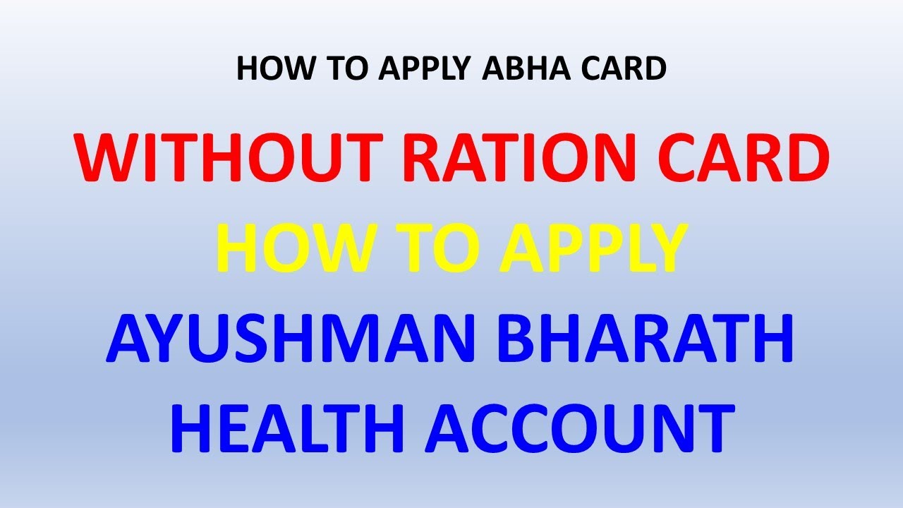 How to apply ABHA card | Ayushman Bharath Health Account |Without ...