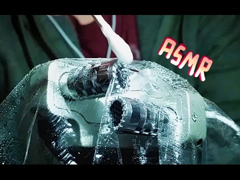 ASMR :: Raining on your head, water spray, foam, Q-tips, mic touching ...