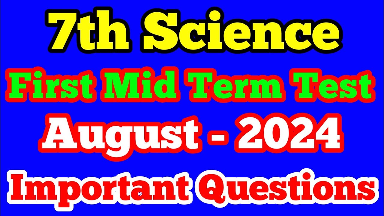 7th standard science First Mid Term Test Important Questions 2024 class ...