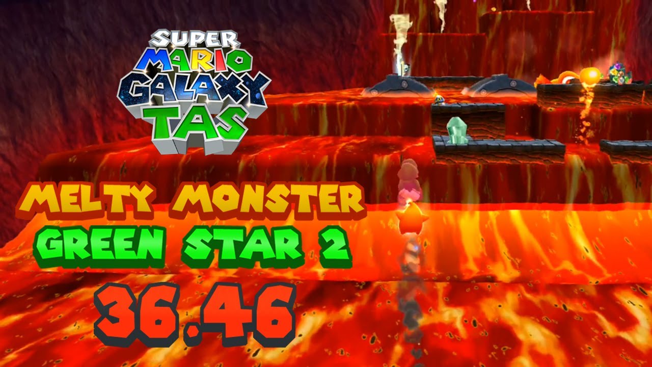 [TAS] Super Mario Galaxy 2: Melty Monster Green Star 2 in 36.46s - YouTube