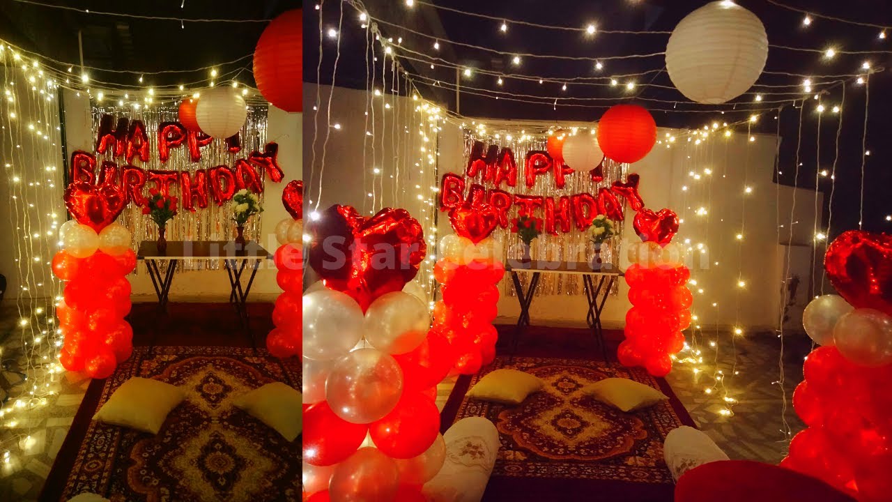 Rooftop decoration ideas for Birthday | Terrace decoration for Birthday ...