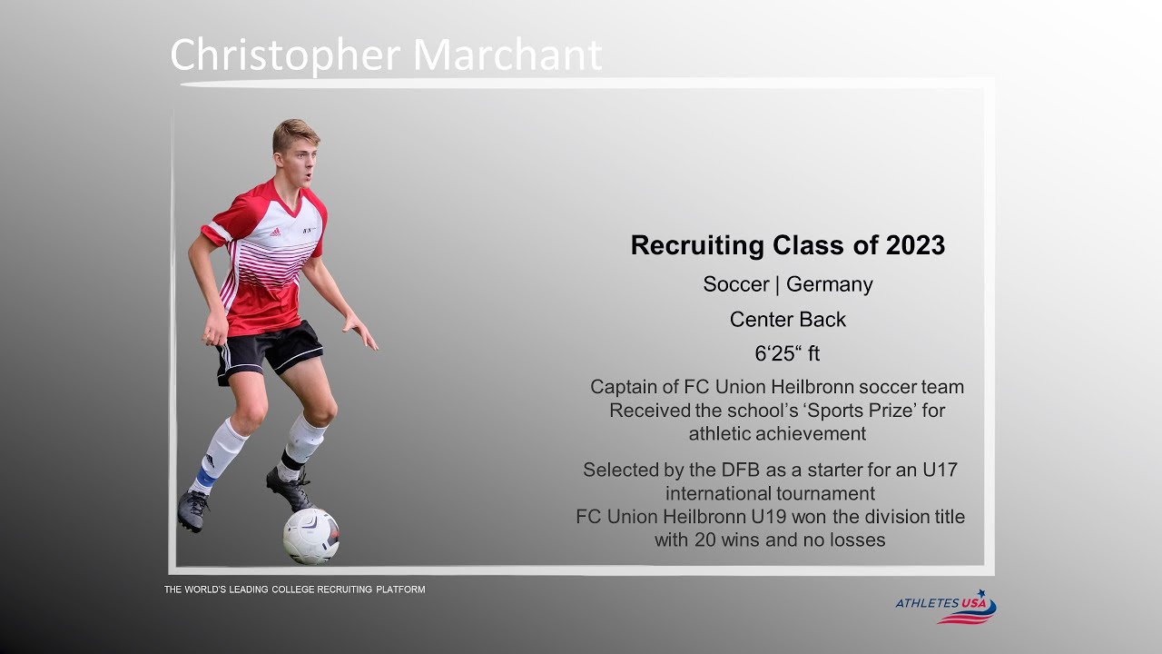 Men's Soccer | CB | Christopher Marchant, Germany | recruit 2023 - YouTube