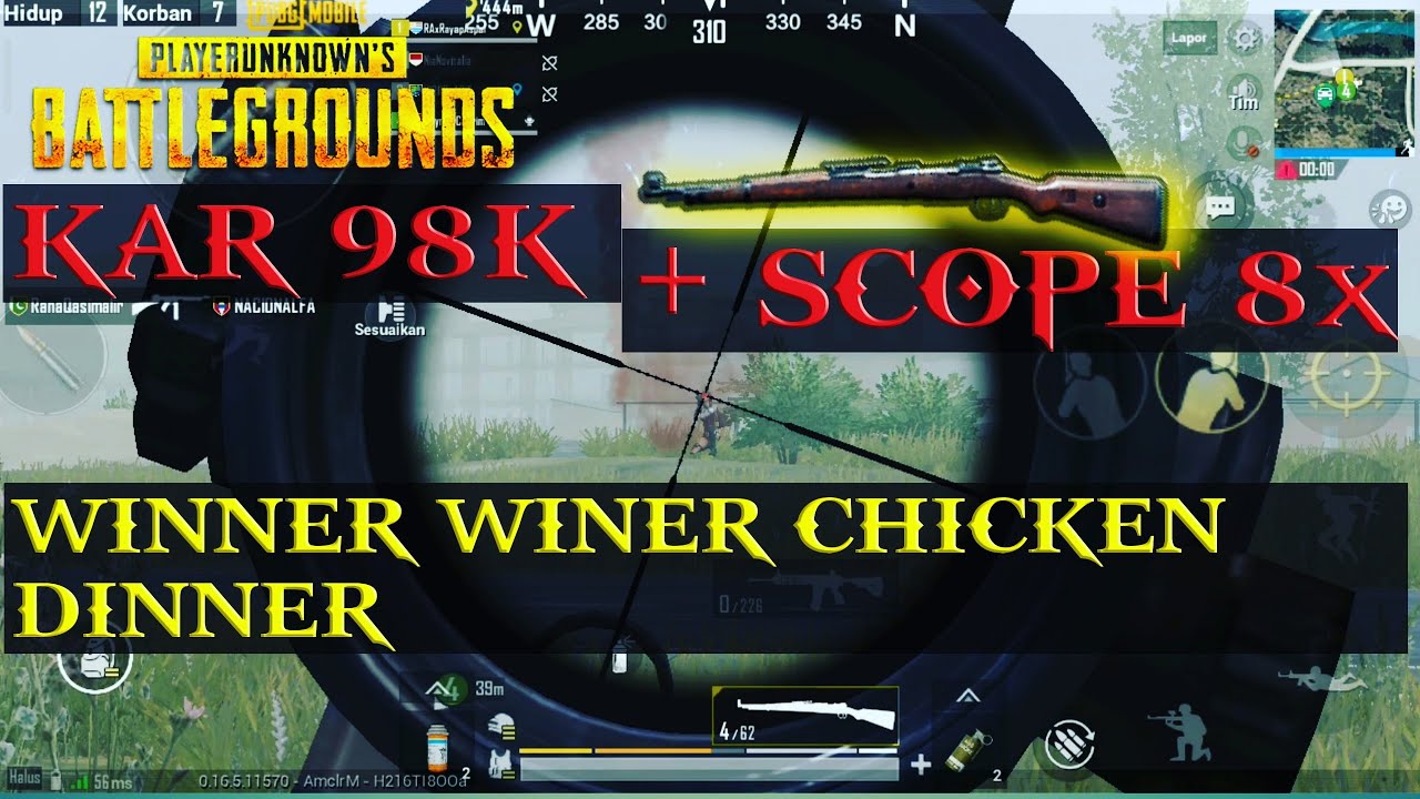 SENJATA KAR 98K DAN SCOPE 8X AUTO WINNER-WINER CHICKEN DINNER - YouTube