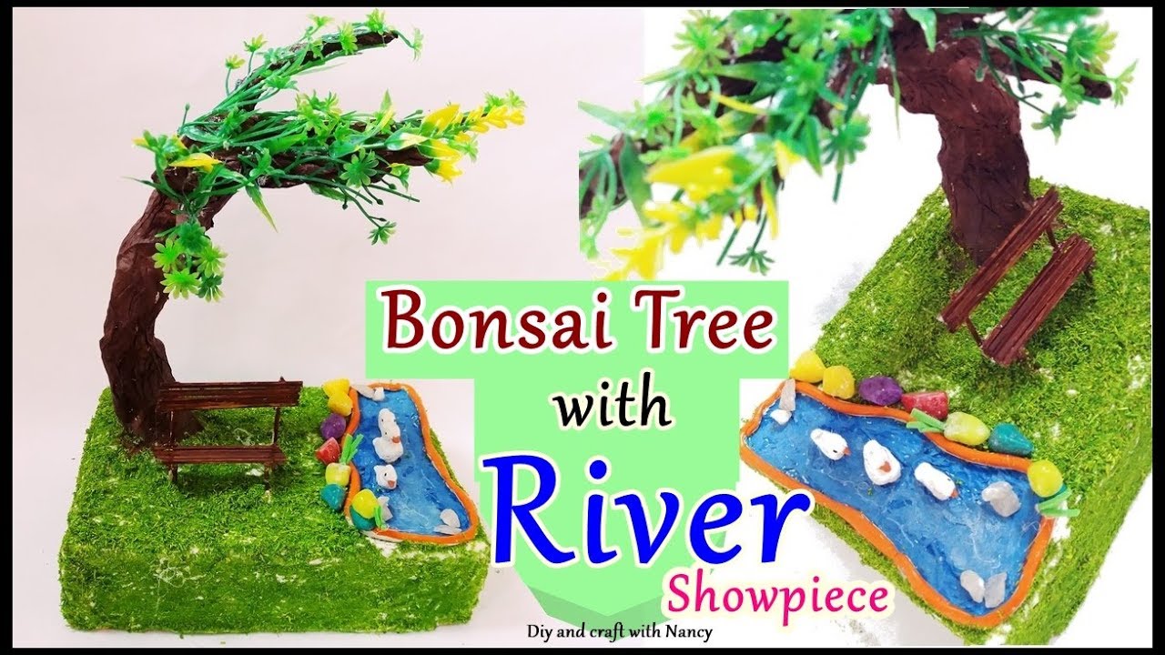 DIY- How to make Bonsai Tree with River || New Bonsai Tree Showpiece ...