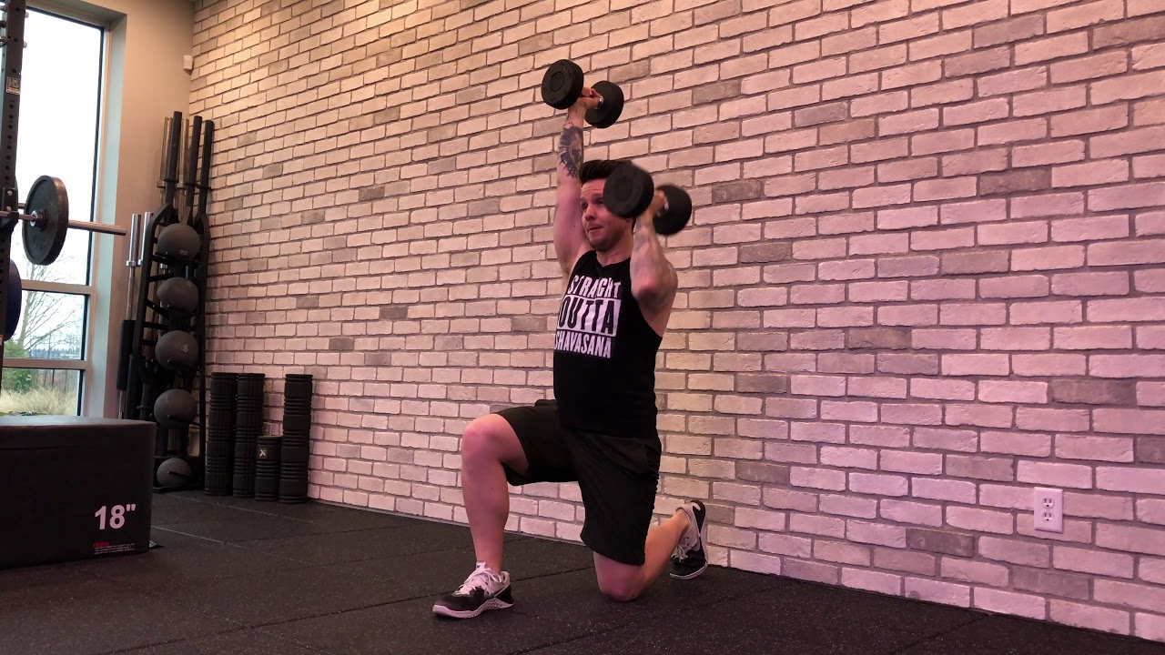 Half Kneel Dumbbell Static Hold Shoulder Press - YouTube