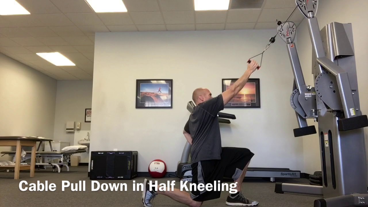 Cable Pulldown in Half Kneeling - YouTube