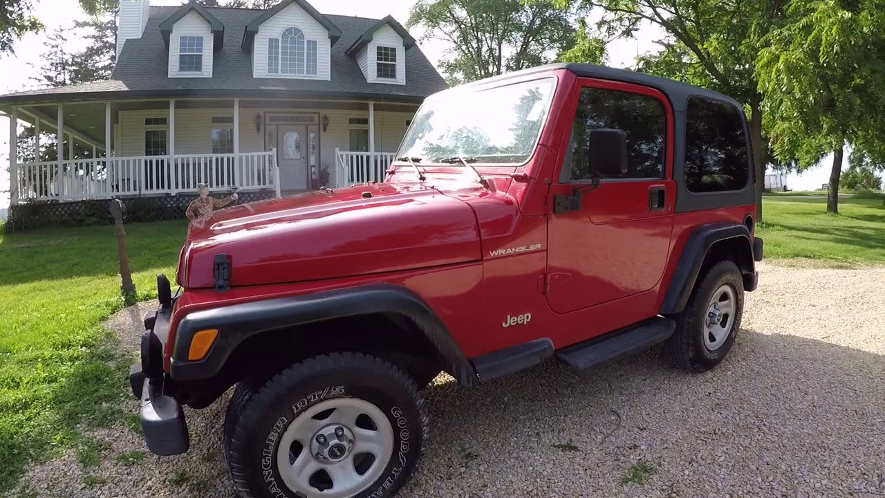 2000 Jeep Wrangler hard top ac red - YouTube