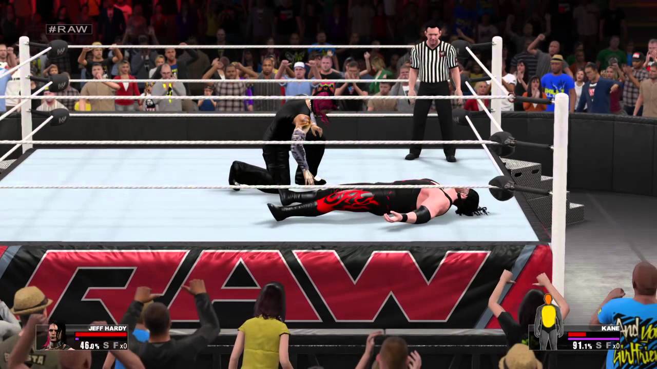 WWE 2K15 jeff hardy middle finger kane ps4 gameplay machinima - YouTube