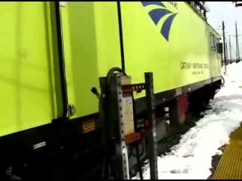AMTRAK Catenary Maintenance Vehicle - YouTube