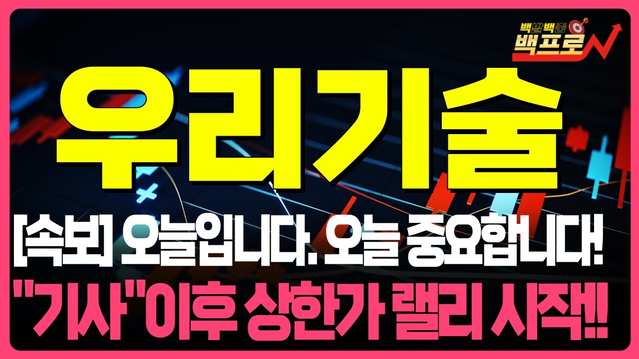 우리기술 주가 전망 마르고 닳도록 말했던 오늘입니다 오늘이 제일 중요한 하루입니다 수고하셨습니다 우리기술 우리기술주가