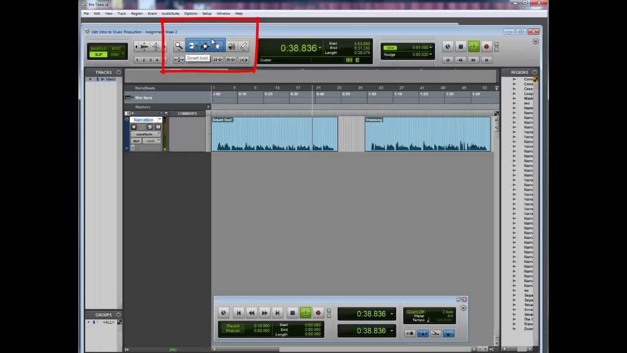 Smart Tool in Pro Tools LE 8 with short cuts for Windows - YouTube