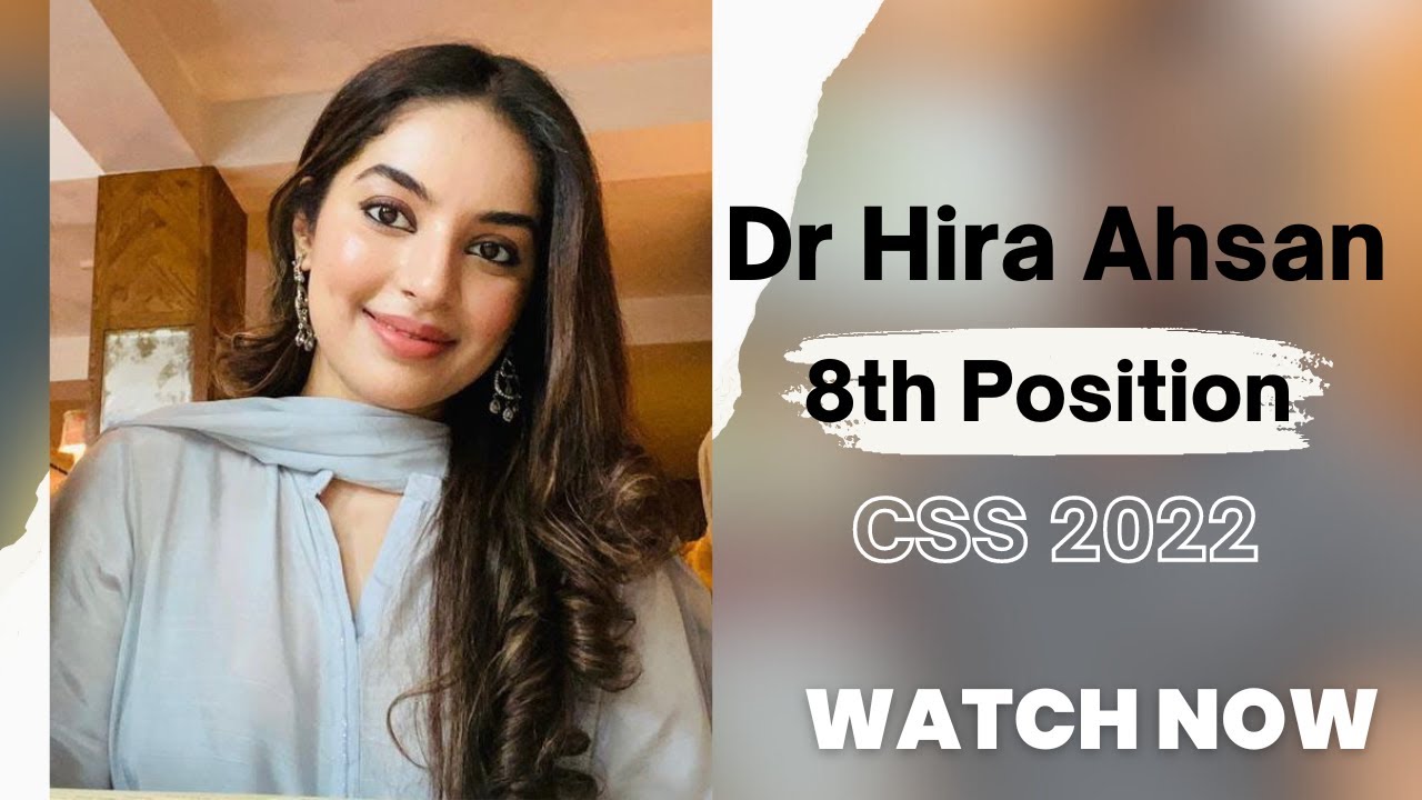 Dr. Hira Ahsan | 8th Position | CSS 2022 | Read Right Institute - YouTube